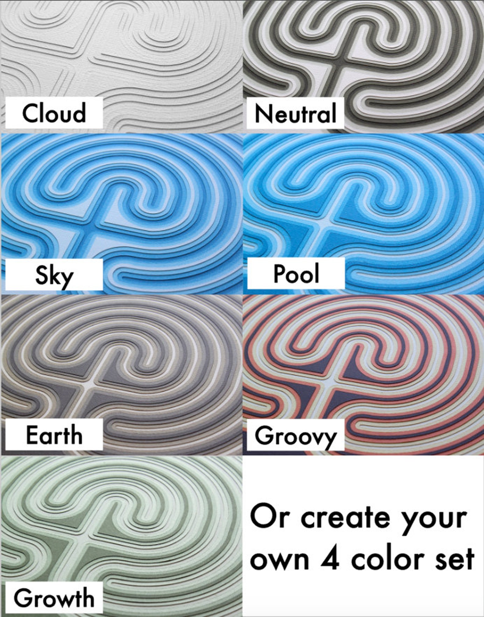 Labyrinth 12 X 12 Layered Cut Paper Artwork - Etsy