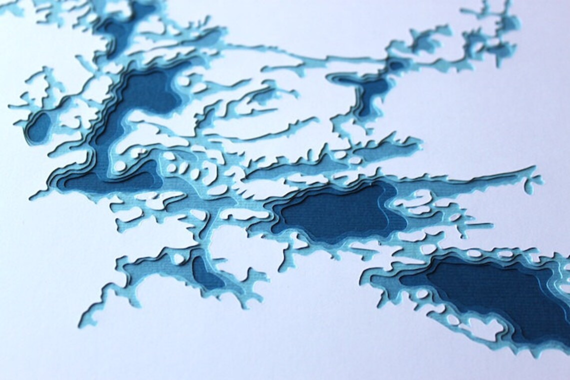 Rainy Lake Original 8 X 10 Papercut Art - Etsy