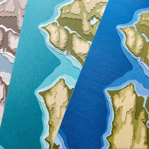 Seattle W/ Topography - Original 8 X 10 Papercut Art - Etsy