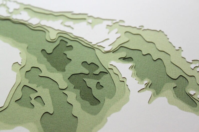 Lake Huron Original 8 X 10 Papercut Art | Etsy