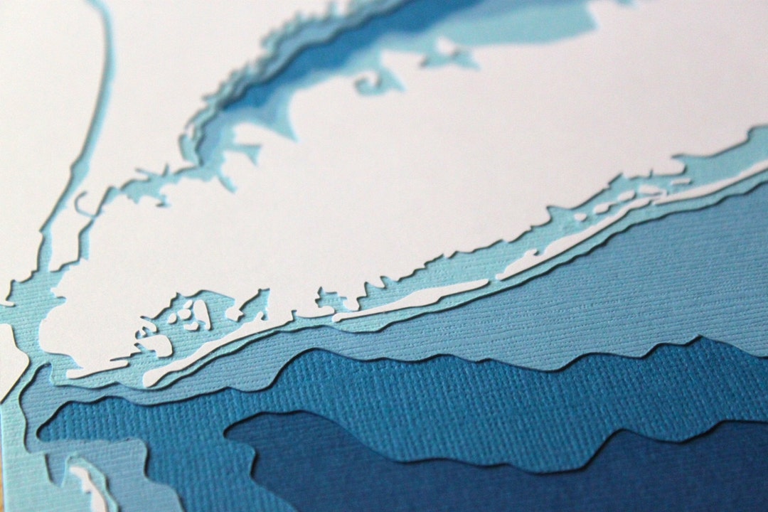 Long Island - Original 8 X 10 Papercut Art in Your Choice of Color - Etsy