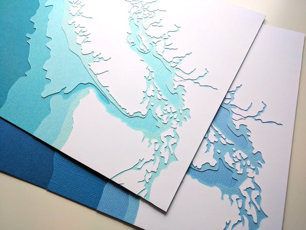 Vancouver Island 8 X 10 Layered Papercut Art | Etsy