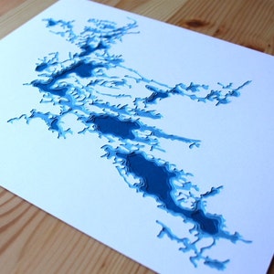 Rainy Lake - Original 8 X 10 Papercut Art - Etsy