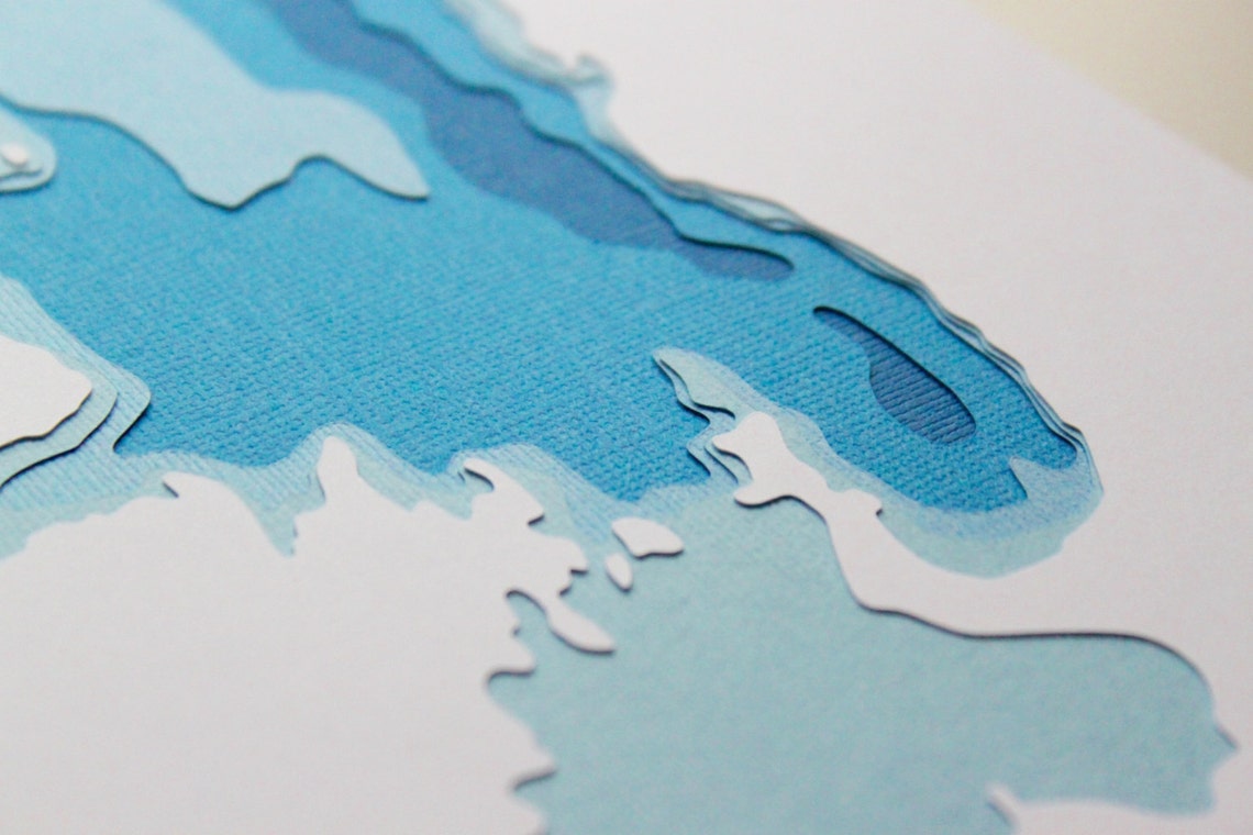 Flathead Lake Original 8 X 10 Papercut Art - Etsy