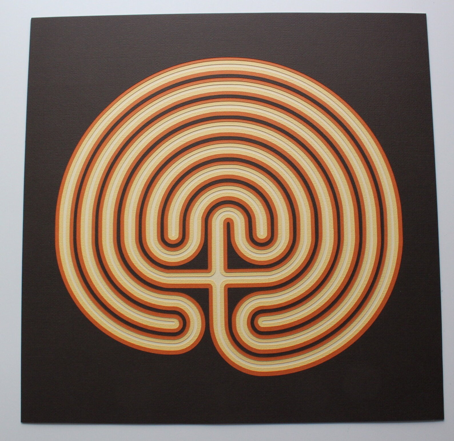 Labyrinth 12 X 12 Layered Cut Paper Artwork | Etsy