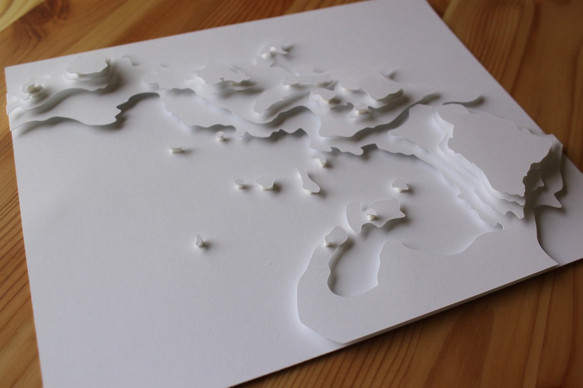 Hawaiian Islands -floated- 8 X 10 Layered Papercut Art - Etsy