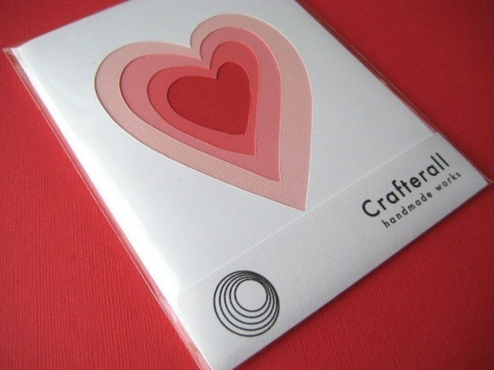 Layered Love in Pink - One Hand Cut Art Card - Etsy