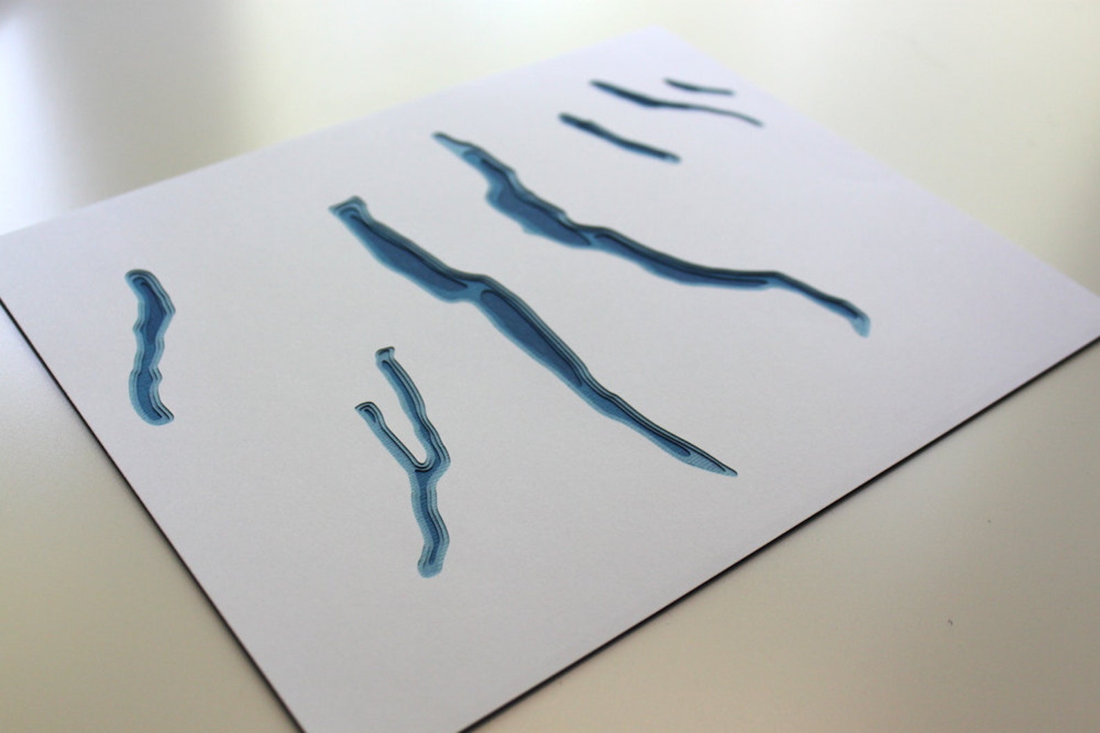 Finger Lakes - 8 X 10" Layered Papercut Art - Etsy