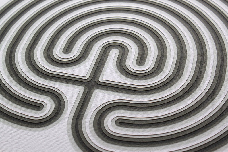 Labyrinth -- 12 X 12" Layered Cut Paper Artwork - Etsy