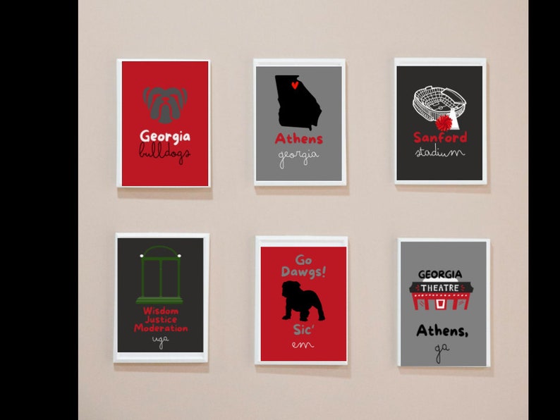 Preppy UGA Posters - Etsy