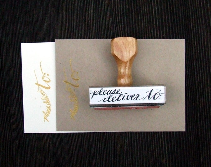 Please Deliver To: Calligraphy Stamp, Happy Mail Stamp, Hand Lettering ...