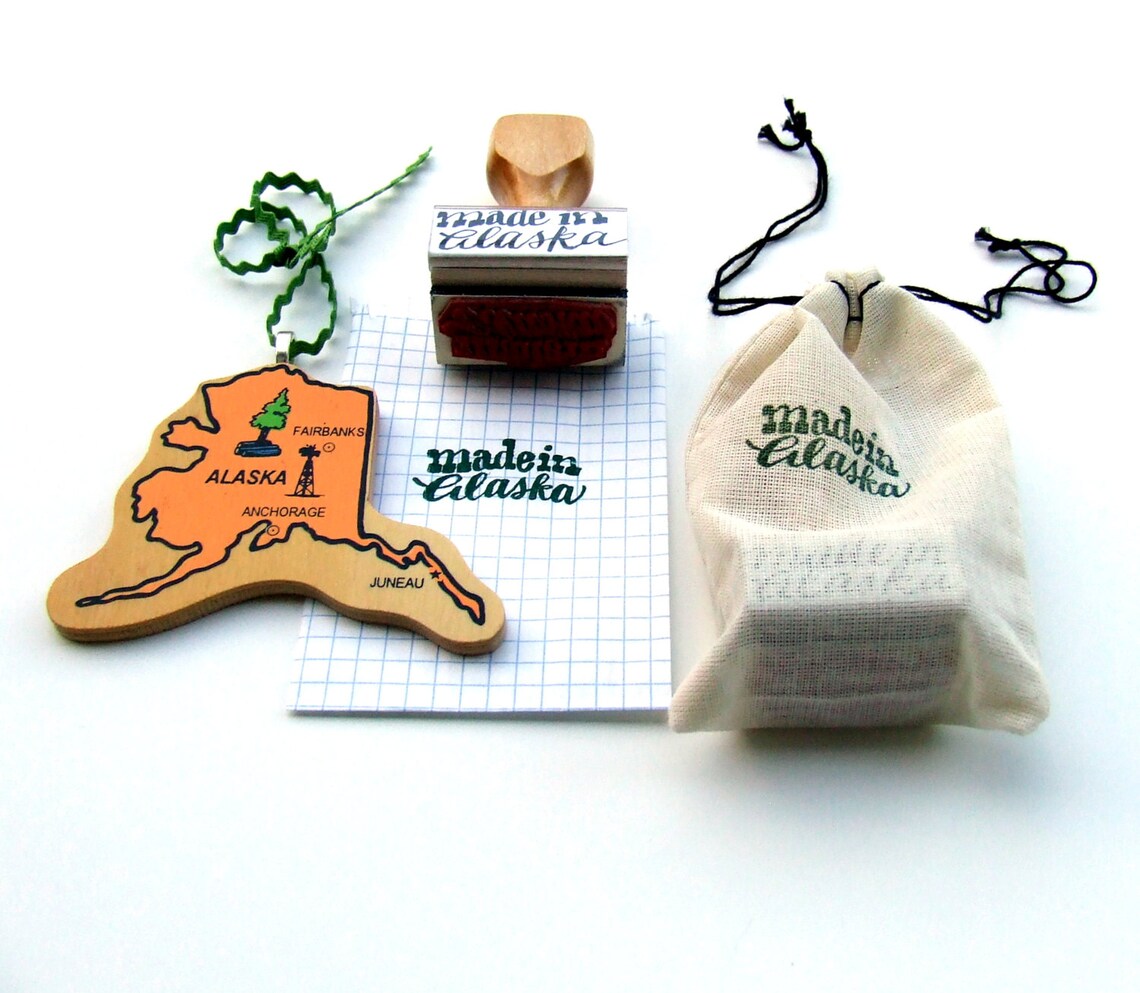 Made in Alaska Stamp Hand Lettered Calligraphy Stamp Paper | Etsy
