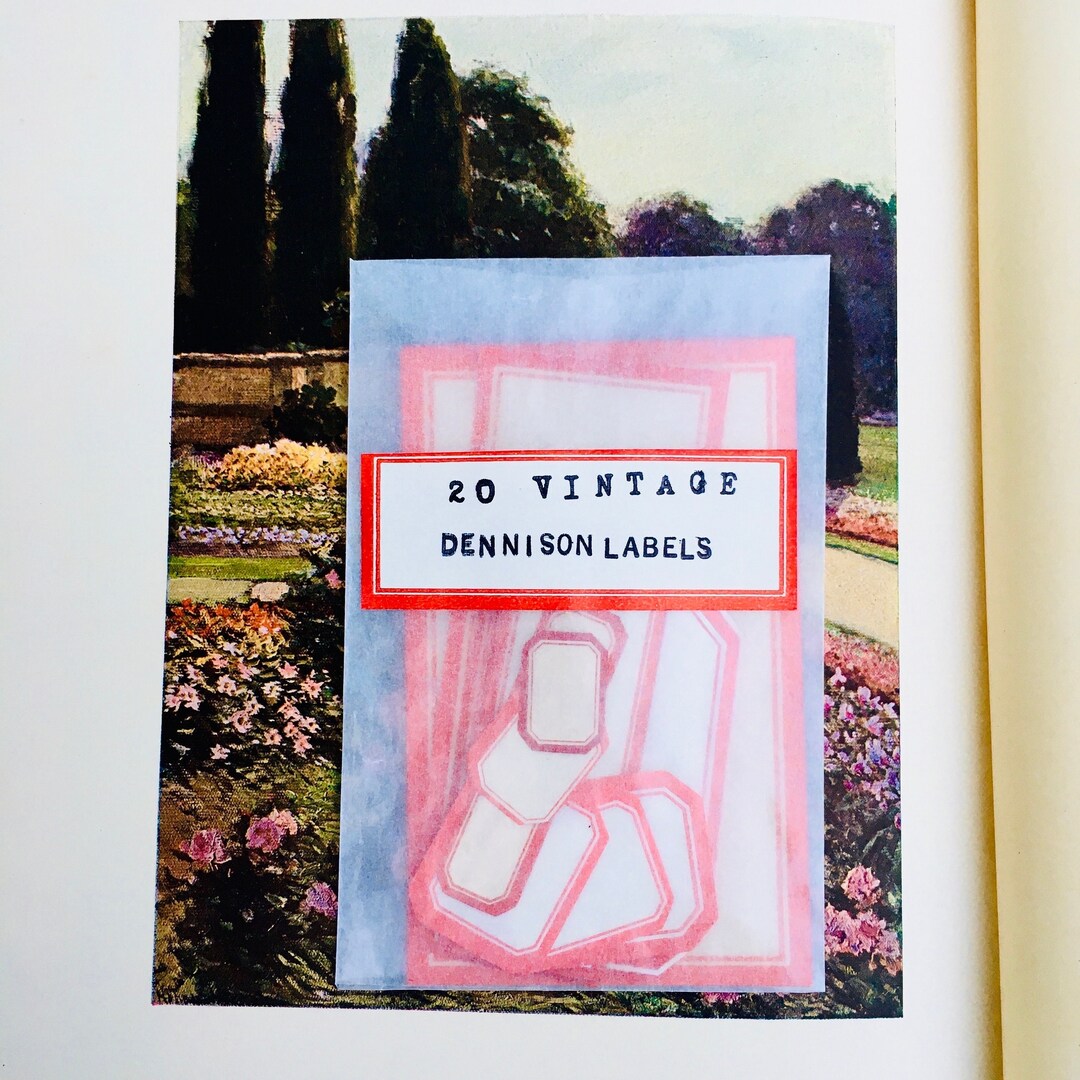 Vintage Dennison Labels Red Border Gummed Labels Assorted - Etsy