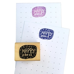 Happy Mail Rubber Stamp Letter Writers Stamp Cute Packaging | Etsy