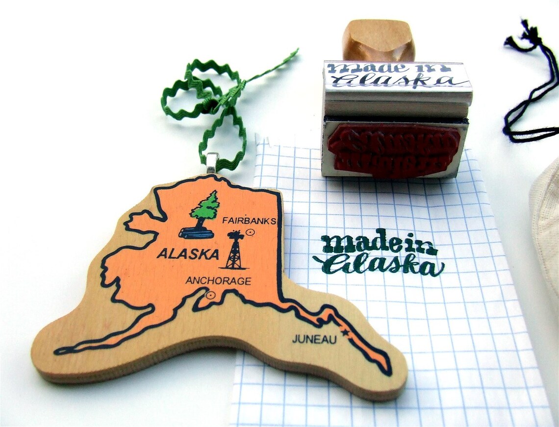 Made in Alaska Stamp Hand Lettered Calligraphy Stamp Paper | Etsy