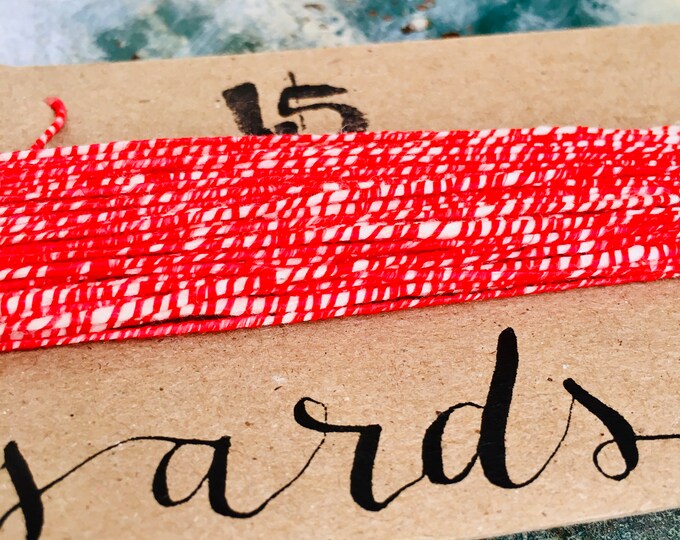 Super Skinny Mini Red White Ribbon String Twine, 15 Yards, Cute ...