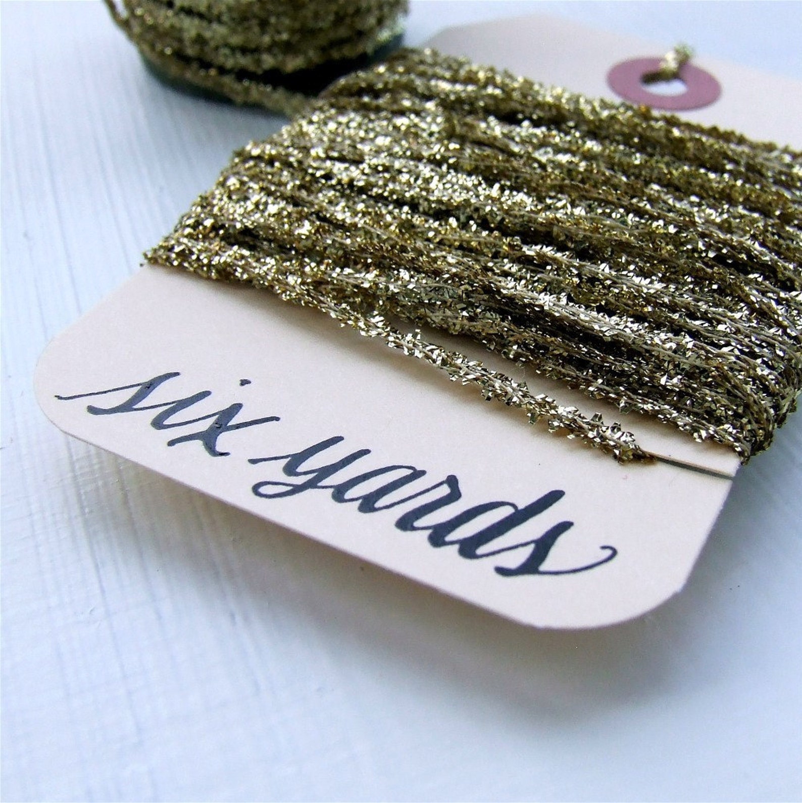 Gilded Gold Tinsel String 6 Yards of Glittery Gold Metallic - Etsy