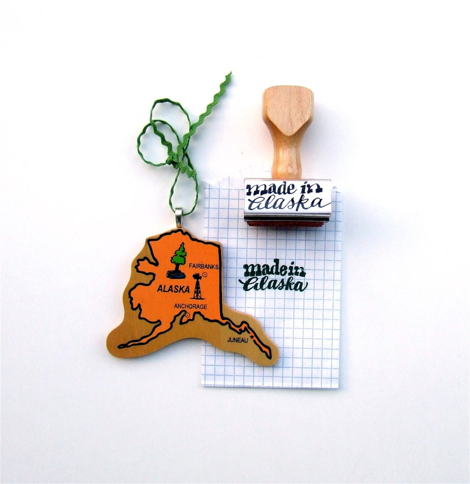 Made in Alaska Stamp Hand Lettered Calligraphy Stamp Paper - Etsy