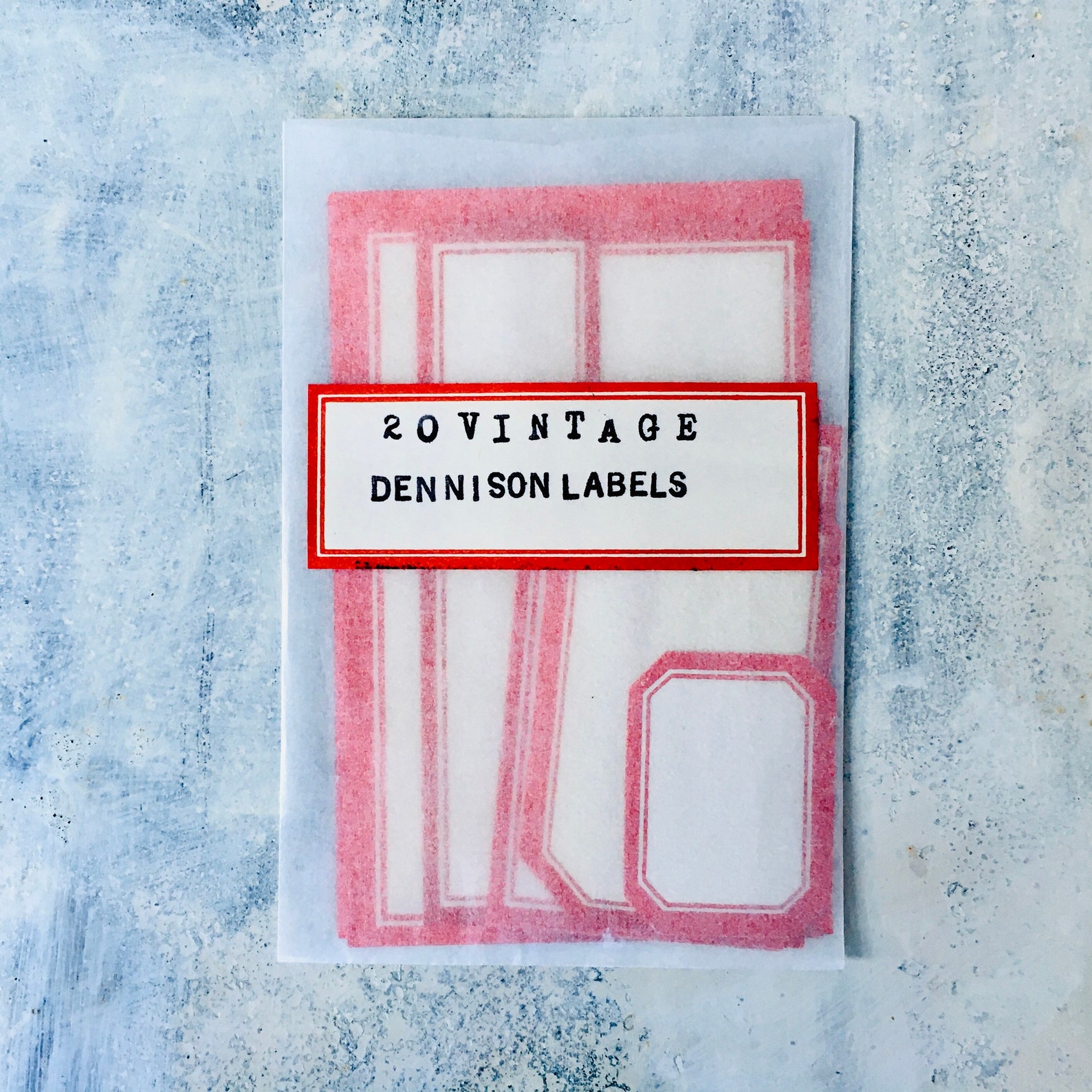 Vintage Dennison Labels Red Border Gummed Labels Assorted - Etsy