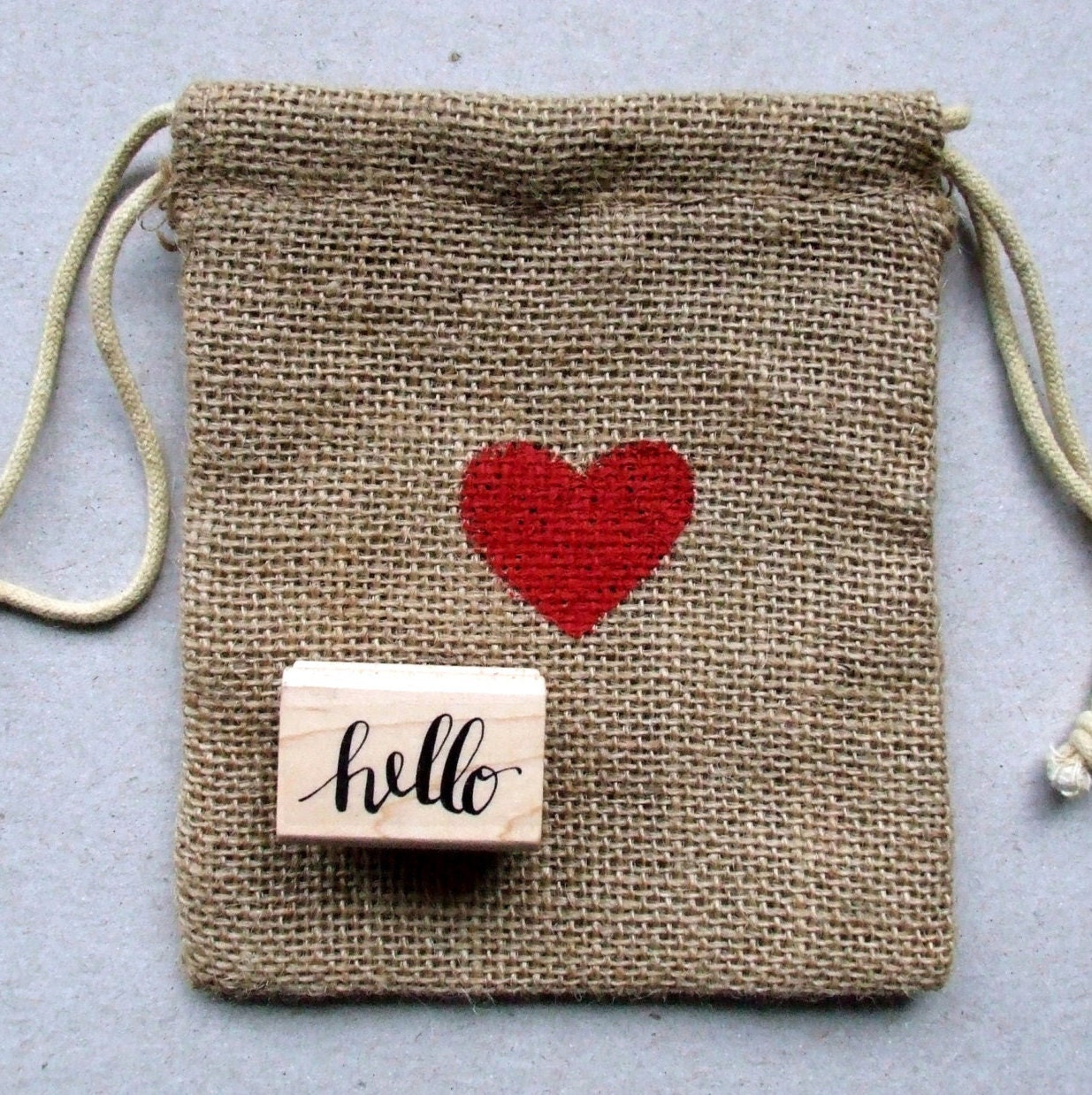 Hello Stamp Hello Calligraphy Stamp Hand Lettered Rubber | Etsy