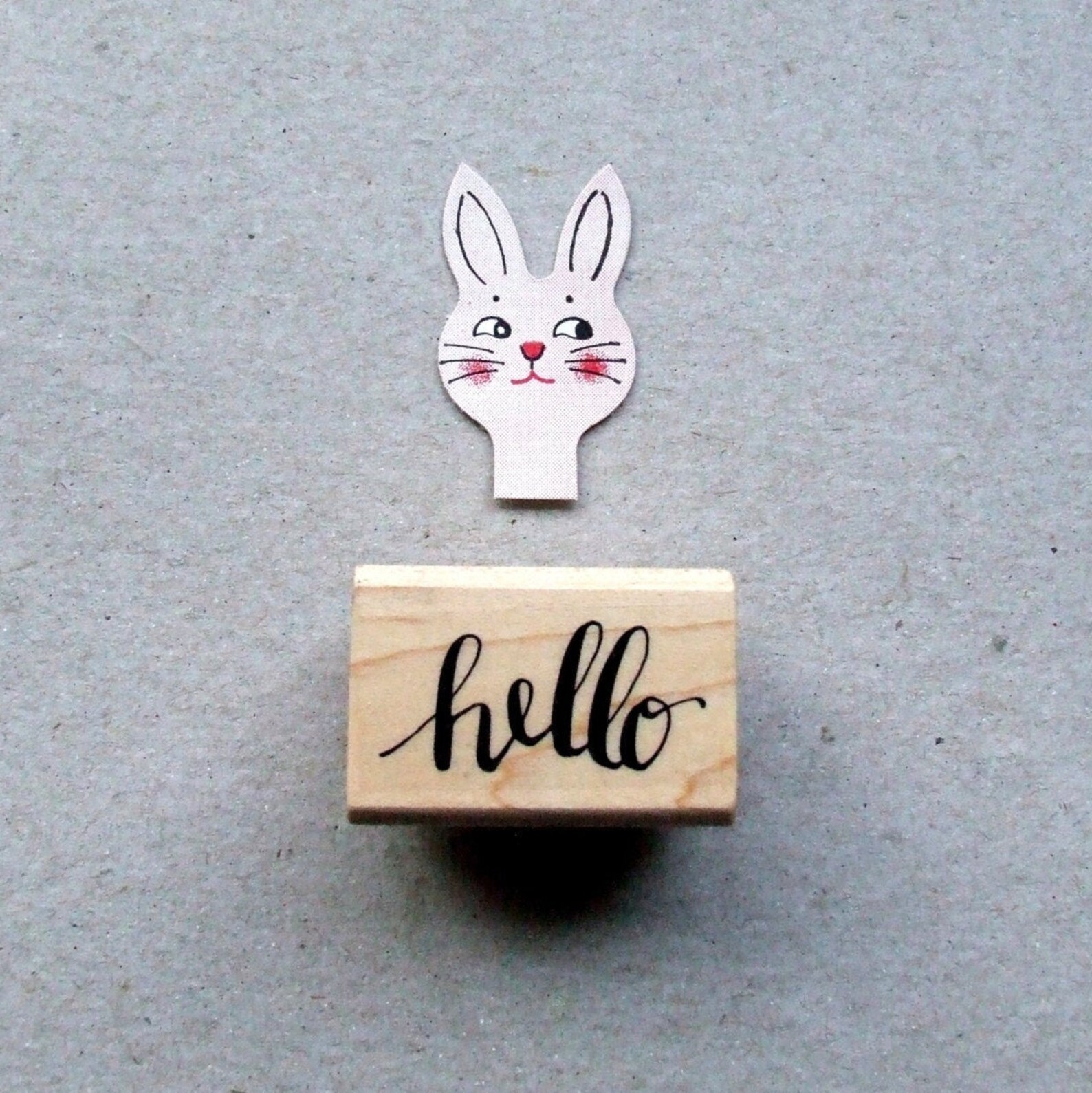 Hello Stamp Hello Calligraphy Stamp Hand Lettered Rubber | Etsy