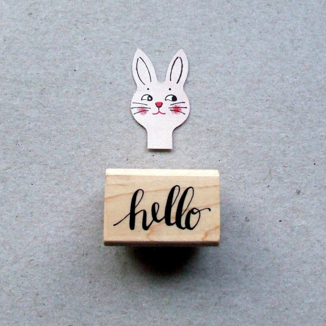 Hello Stamp Hello Calligraphy Stamp Hand Lettered Rubber | Etsy