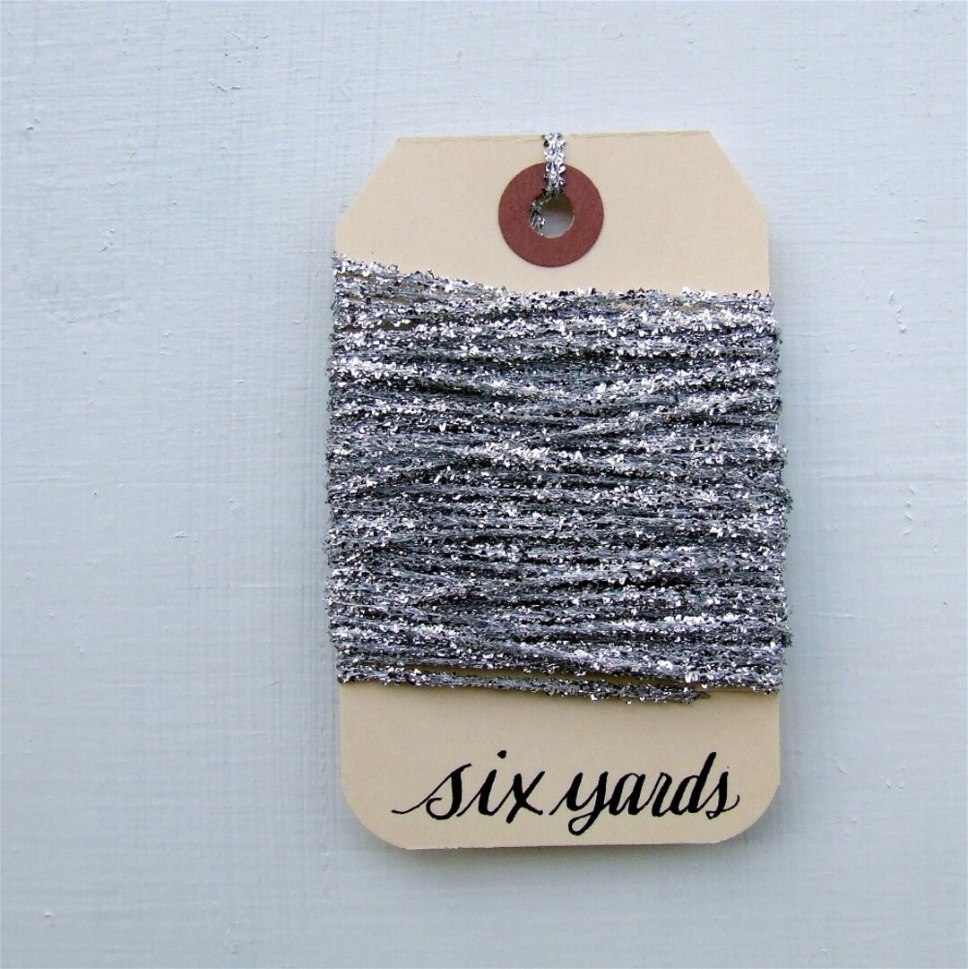 Silver Tinsel String 6 Yards of Shiny Sparkle Metallic Twine - Etsy