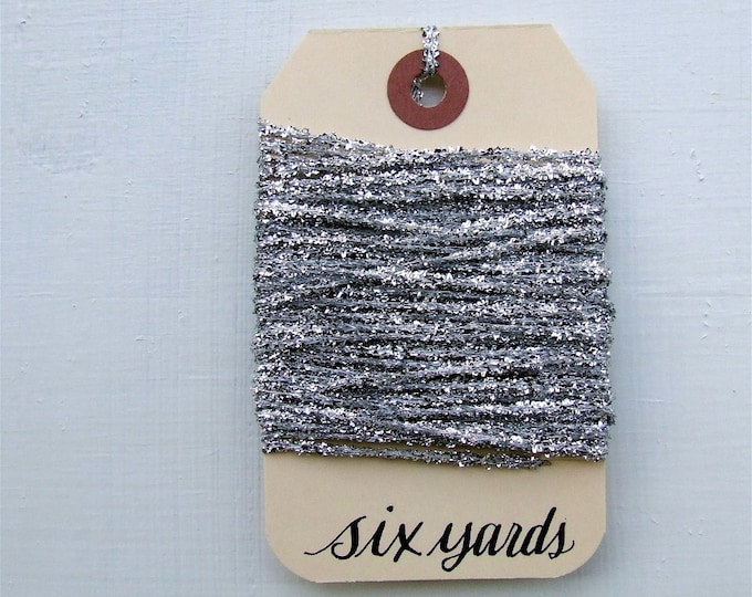 Silver Tinsel String, 6 Yards of Shiny Sparkle Metallic Twine for Paper ...