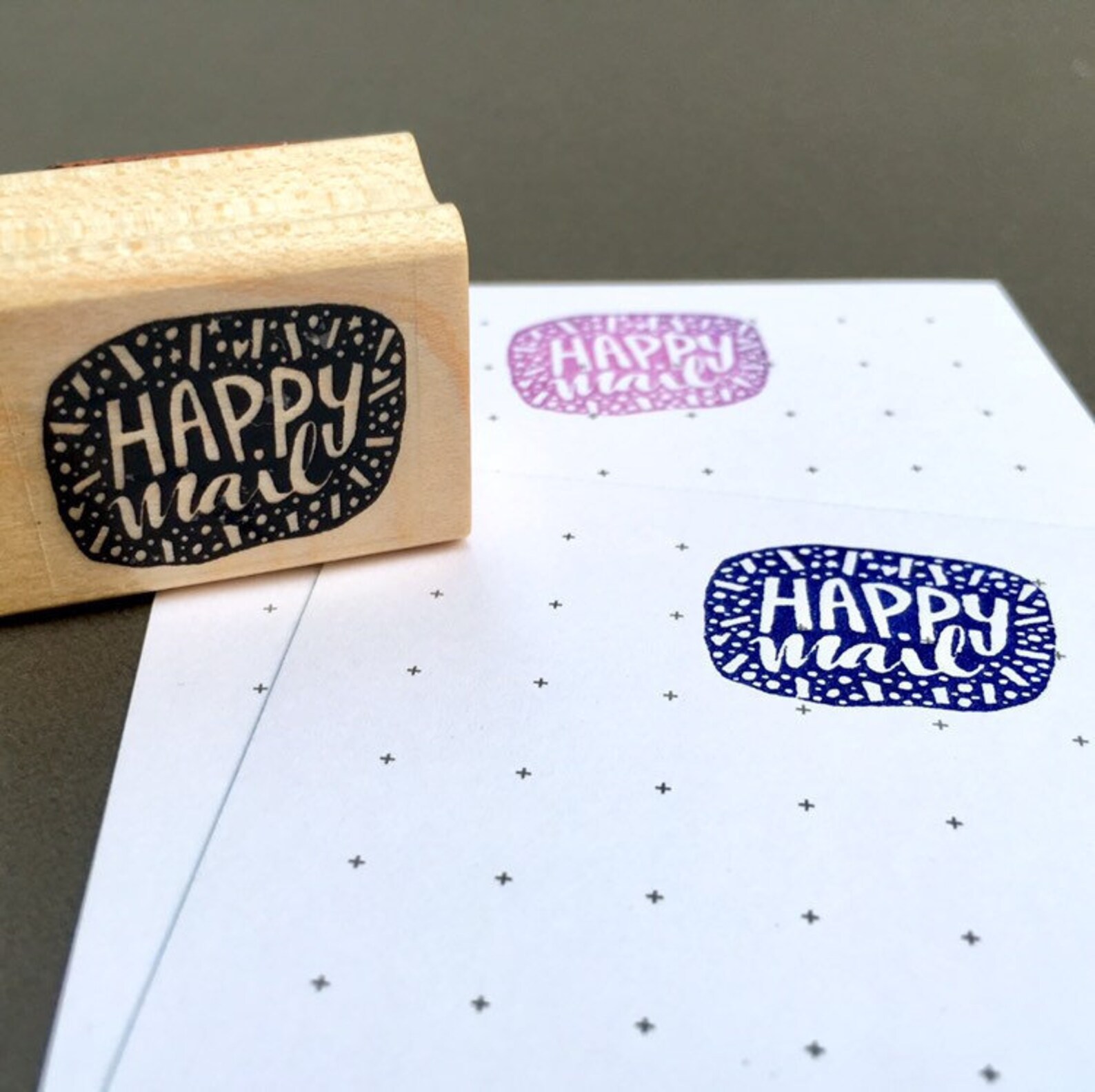 Happy Mail Rubber Stamp Letter Writers Stamp Cute Packaging - Etsy