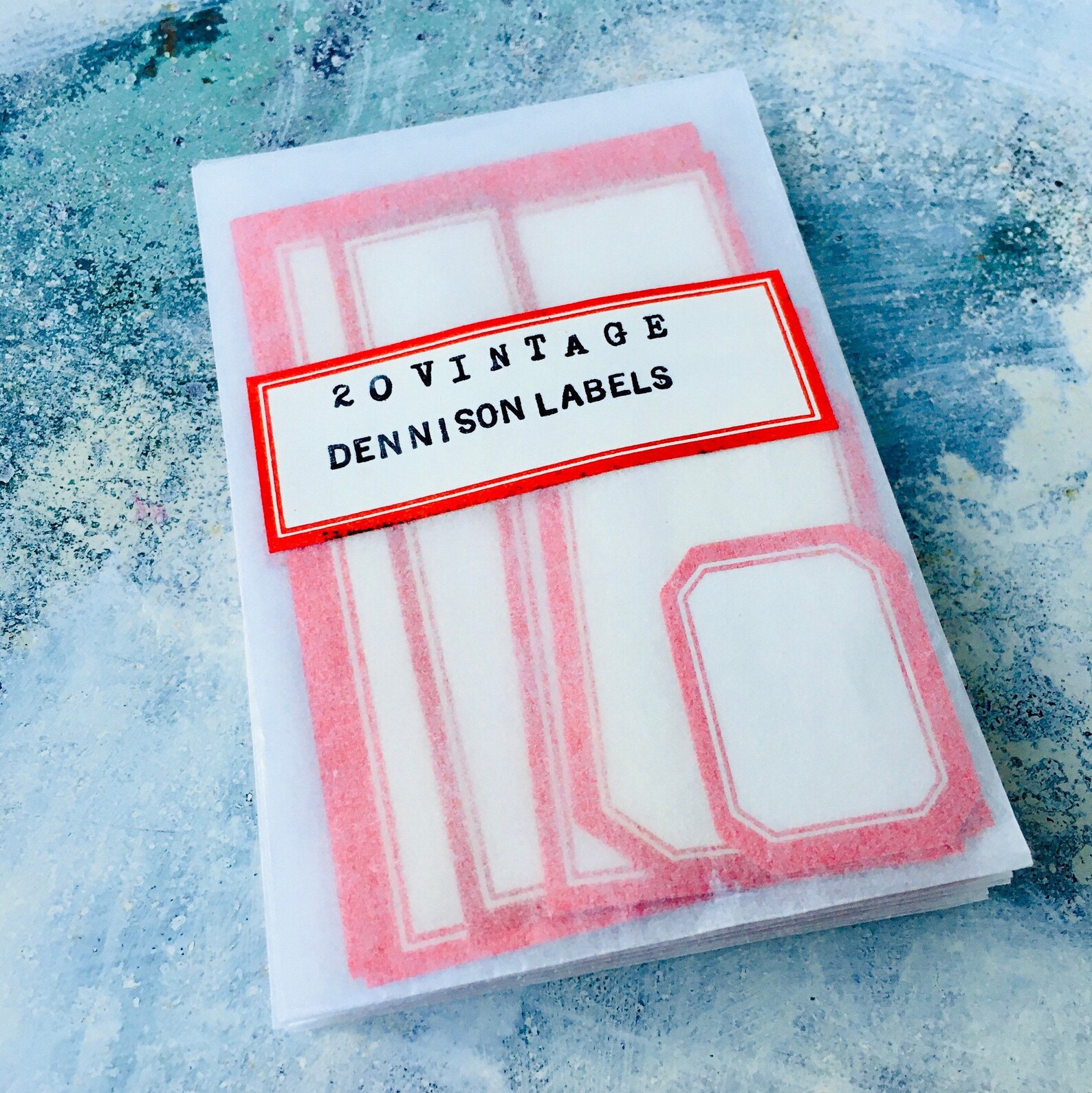 Vintage Dennison Labels Red Border Gummed Labels Assorted - Etsy