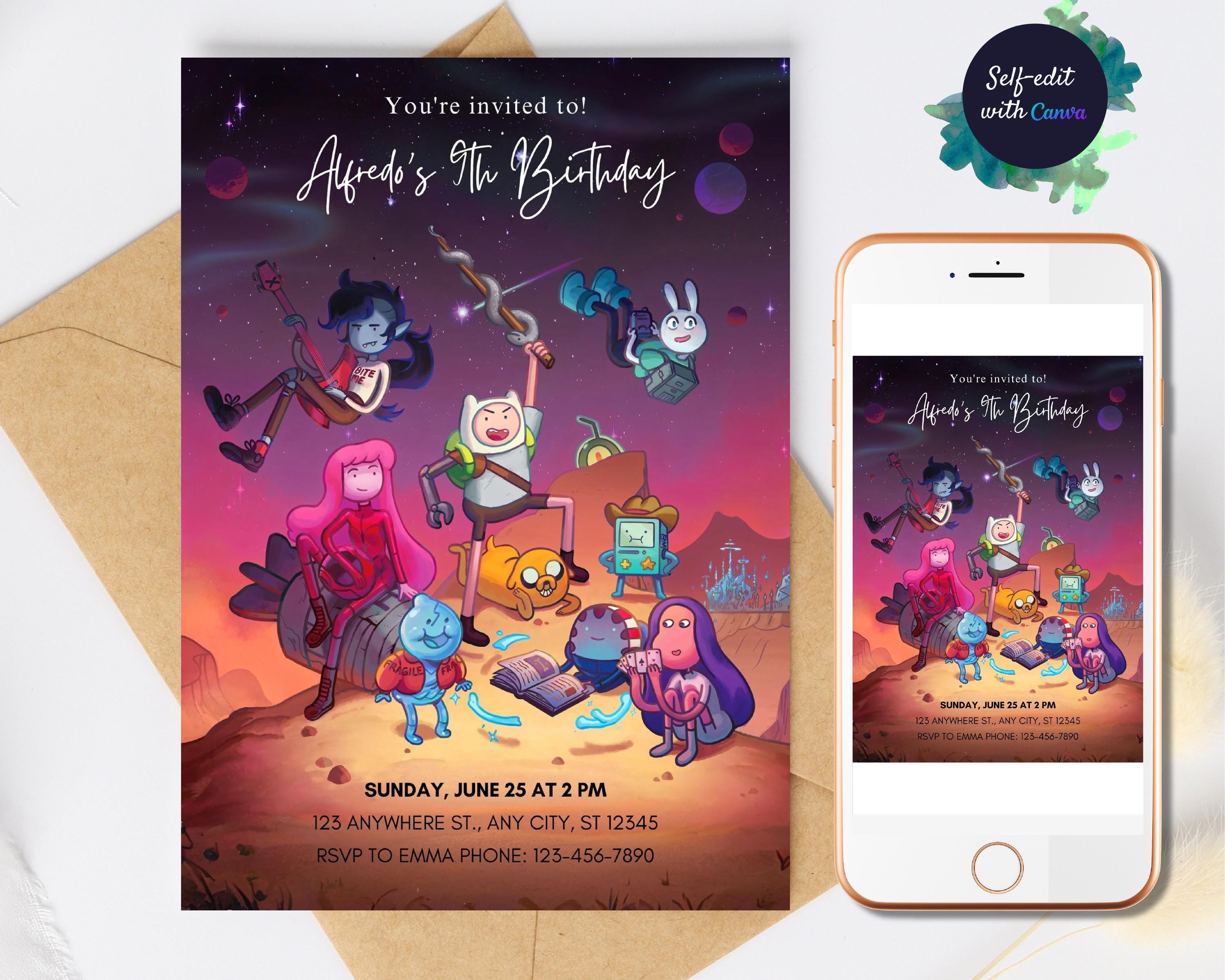 Adventure Time Birthday Invitation Adventure Time Invitation Birthday ...