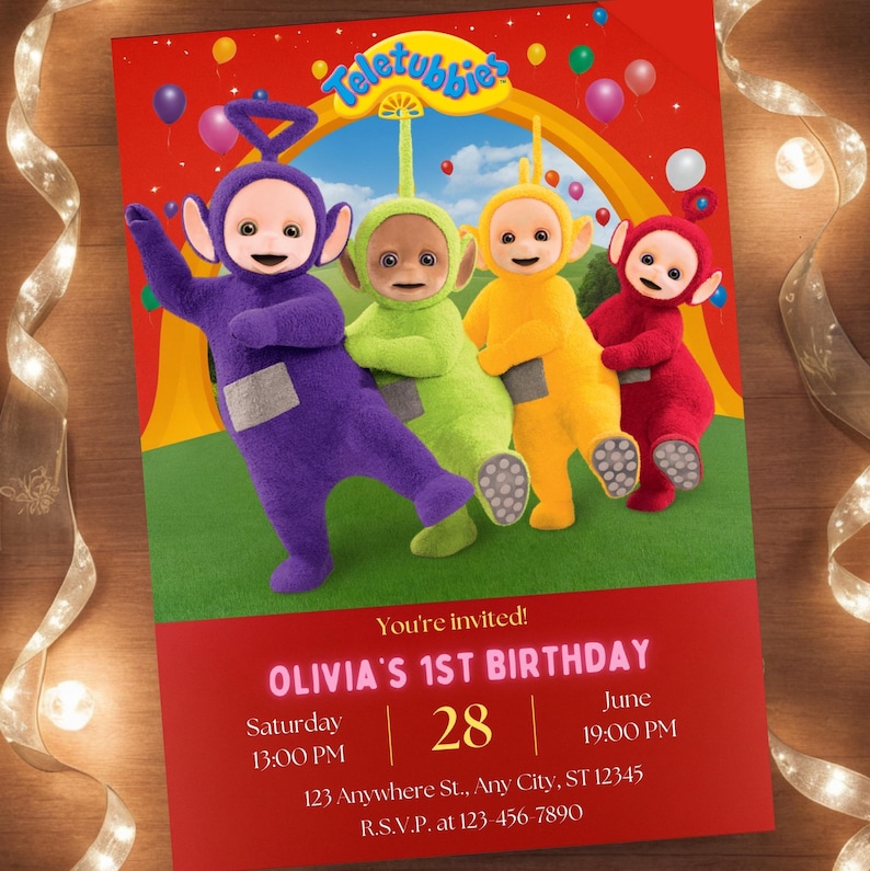Teletubbies Birthday Invitation Template Birthday Party Teletubbies ...