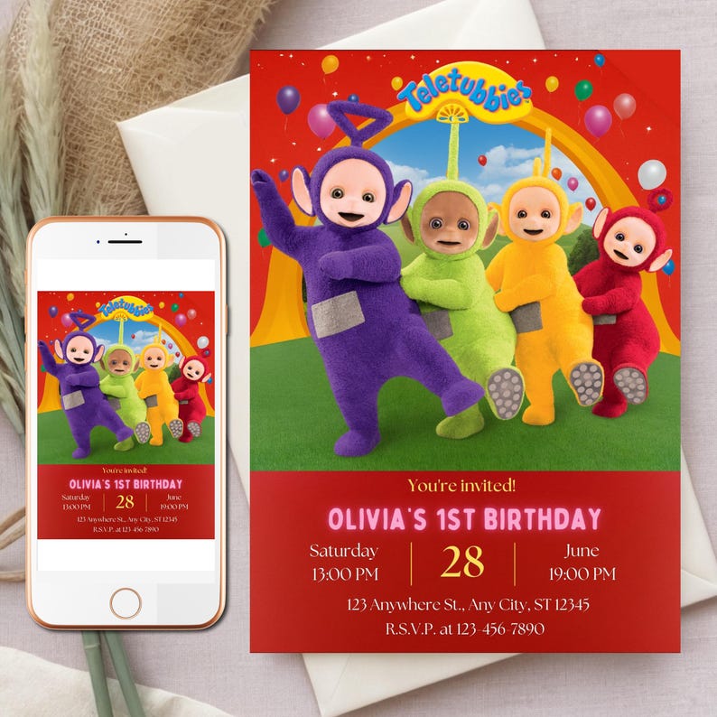 Teletubbies Birthday Invitation Template Birthday Party Teletubbies ...