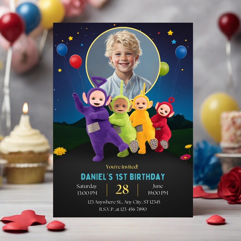 Teletubbies Birthday Invitation With Photo Birthday Party Teletubbie ...