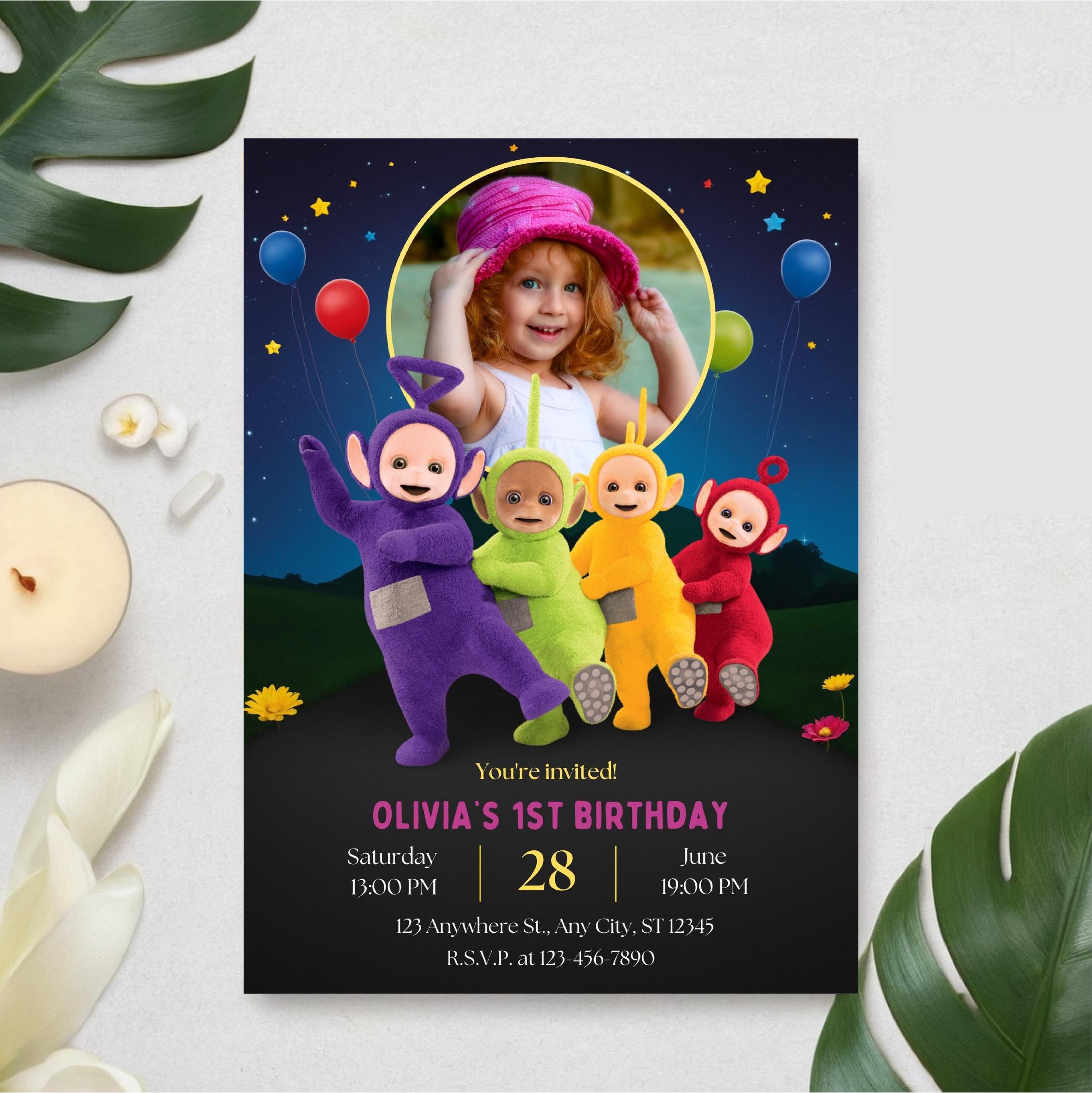 Teletubbies Birthday Invitation With Photo Birthday Party Teletubbie ...