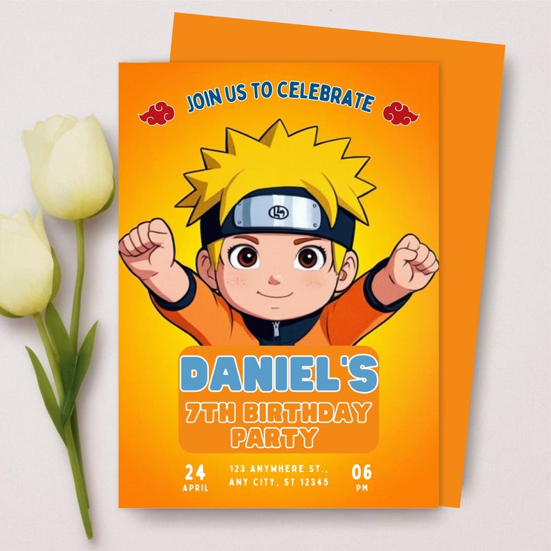 Naruto Birthday Invitation Printable Birthday Card Naruto Akatsuki ...