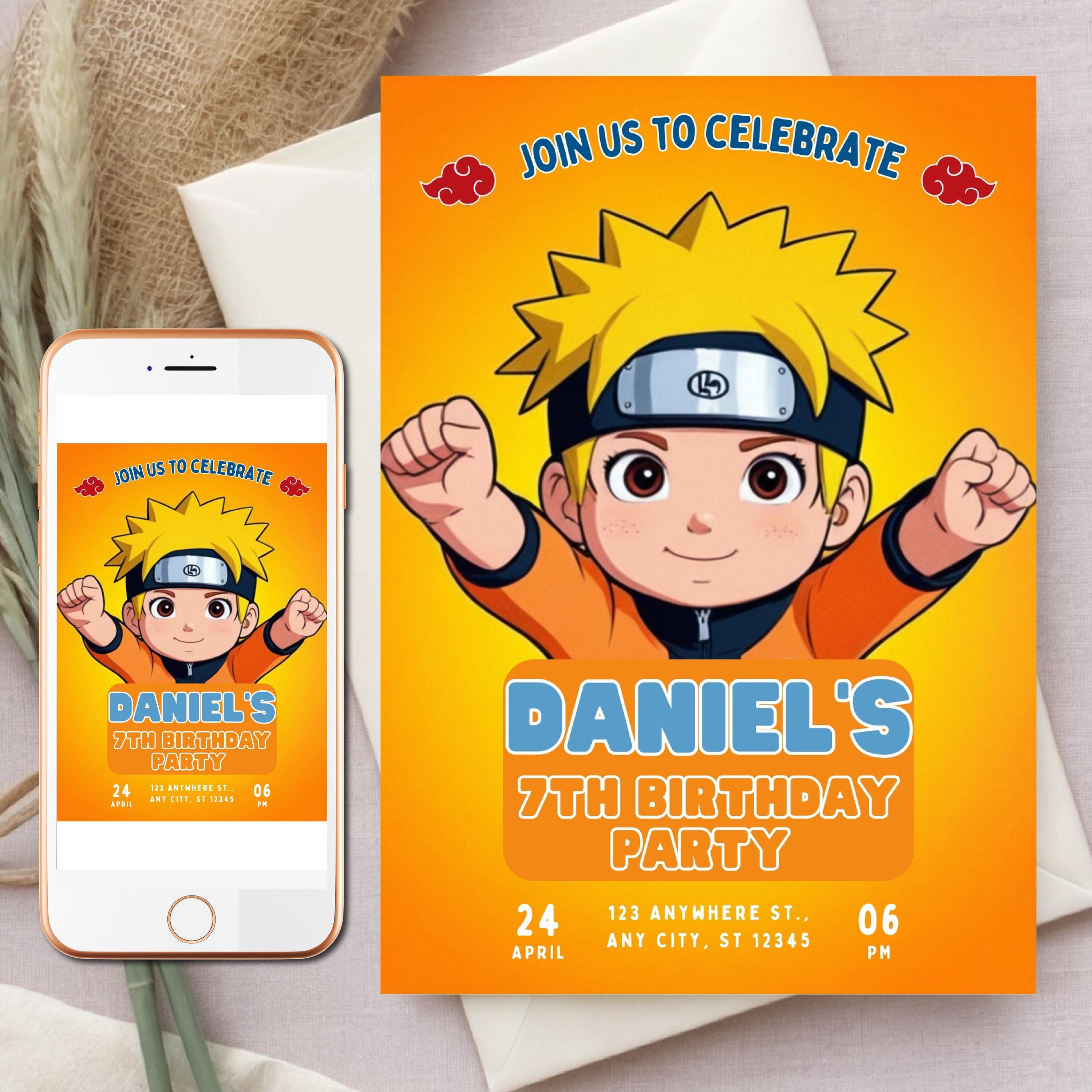 Naruto Birthday Invitation Printable Birthday Card Naruto Akatsuki ...