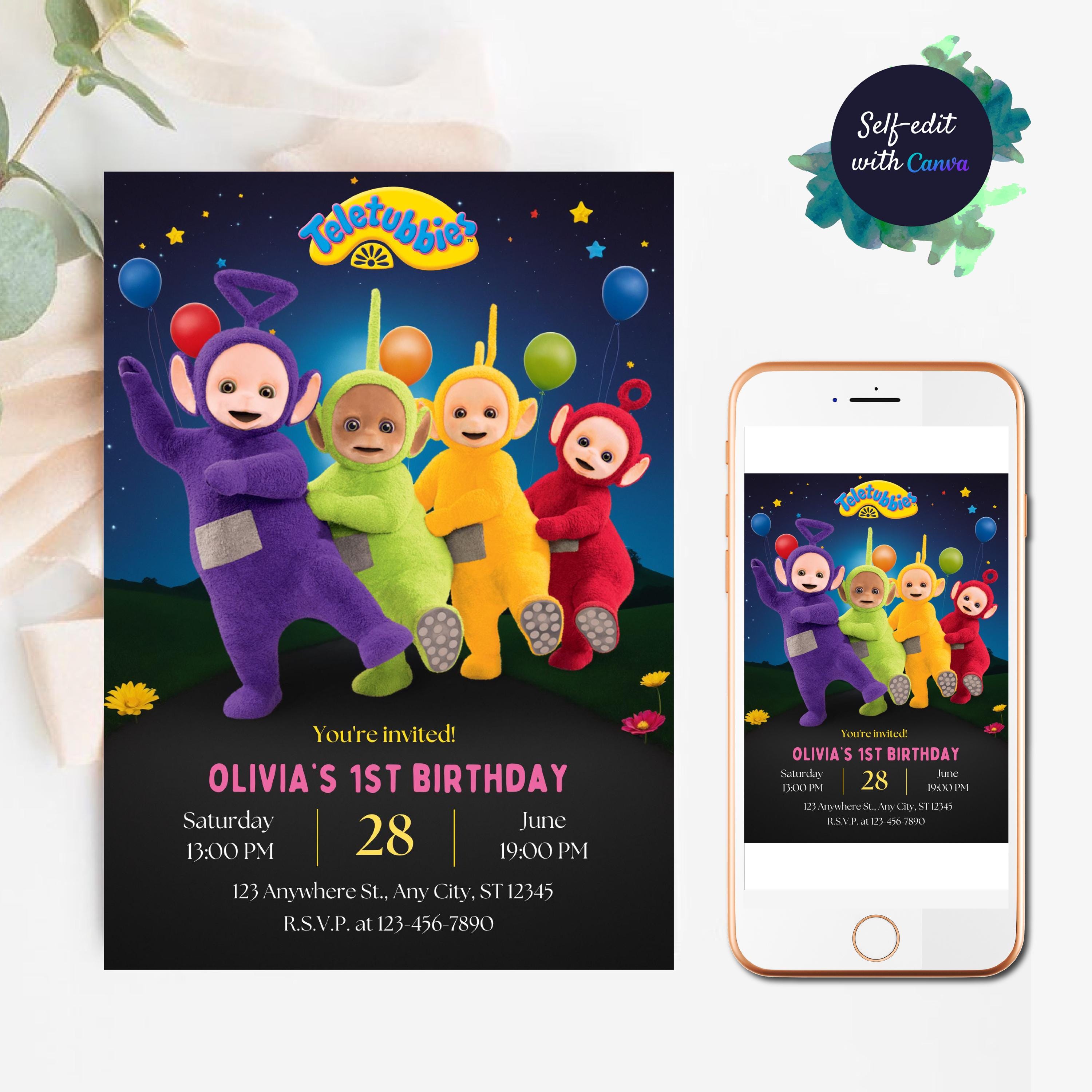 Teletubbies Birthday Invitation Digital Birthday Party Teletubbies ...