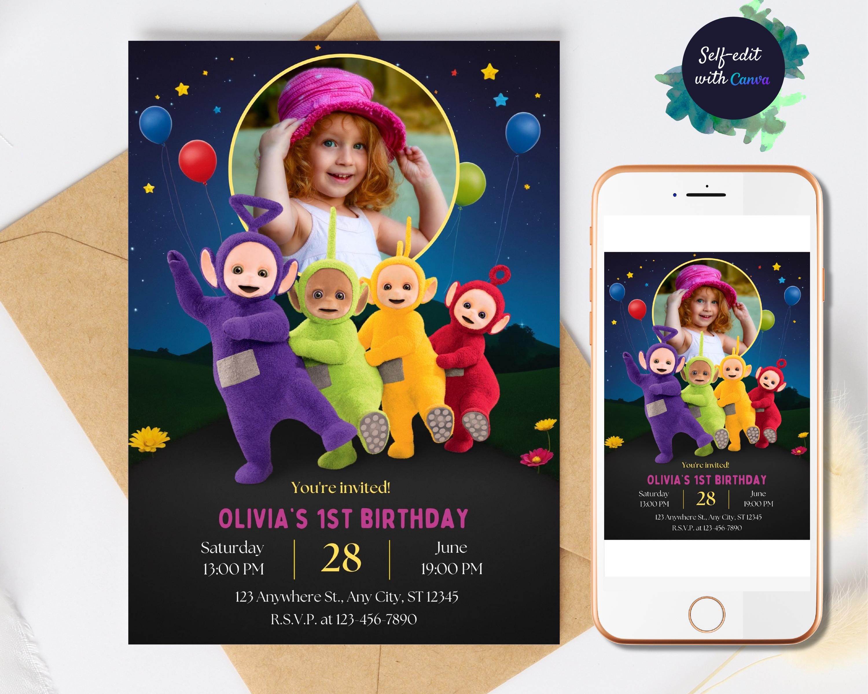 Teletubbies Birthday Invitation With Photo Birthday Party Teletubbie ...
