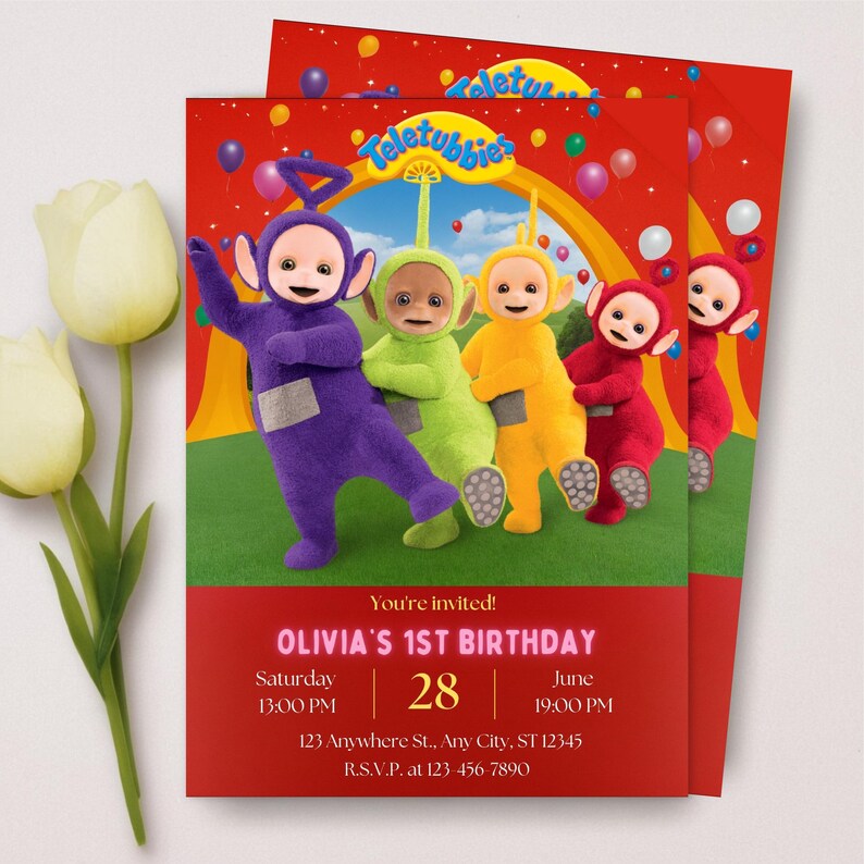 Teletubbies Birthday Invitation Template Birthday Party Teletubbies ...