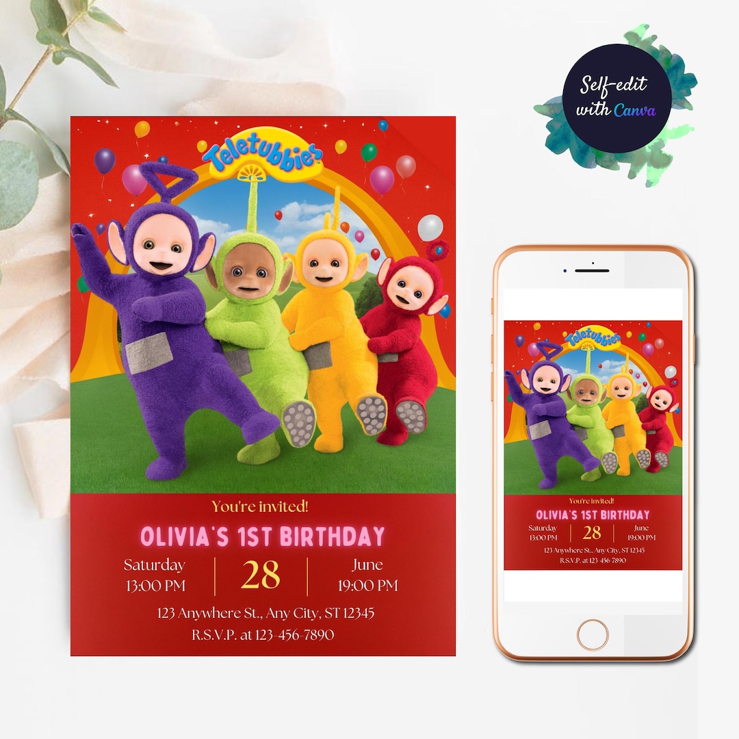 Teletubbies Birthday Invitation Template Birthday Party Teletubbies ...