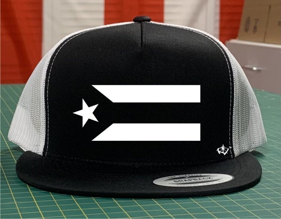 Puerto Rican Boricua Black Resistance Puerto Rico Flag Black & White Trucker Snapback - Etsy