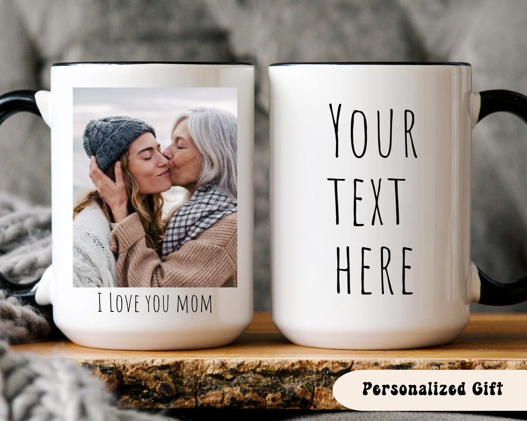 Personalized Photo Mug: Custom Text & Image Coffee Cup - Etsy