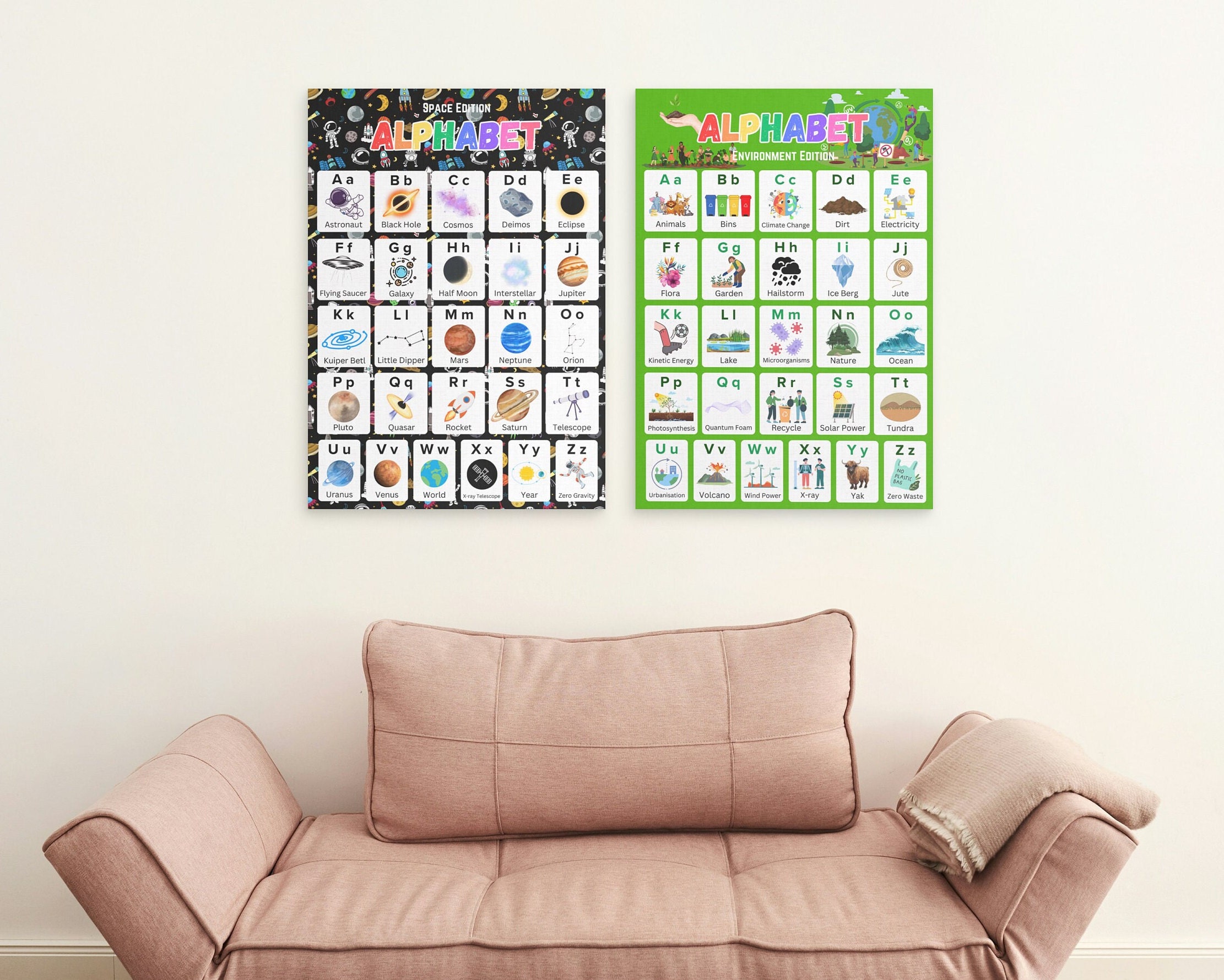 Environment Alphabet Poster Educational Wall Art Classroom Decor ...