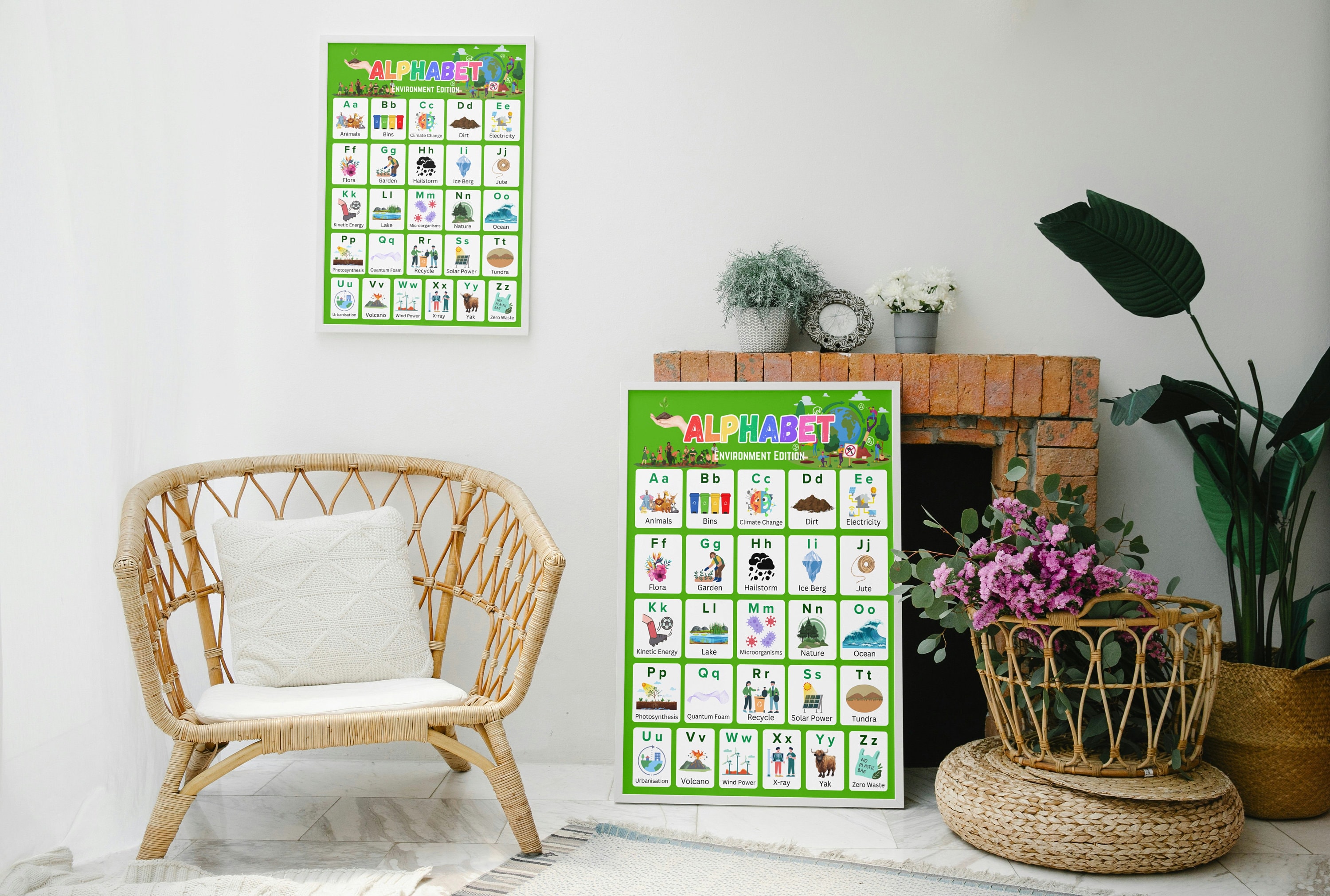 Environment Alphabet Poster Educational Wall Art Classroom Decor ...