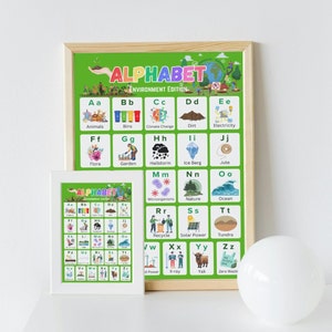 Environment Alphabet Poster Educational Wall Art Classroom Decor ...