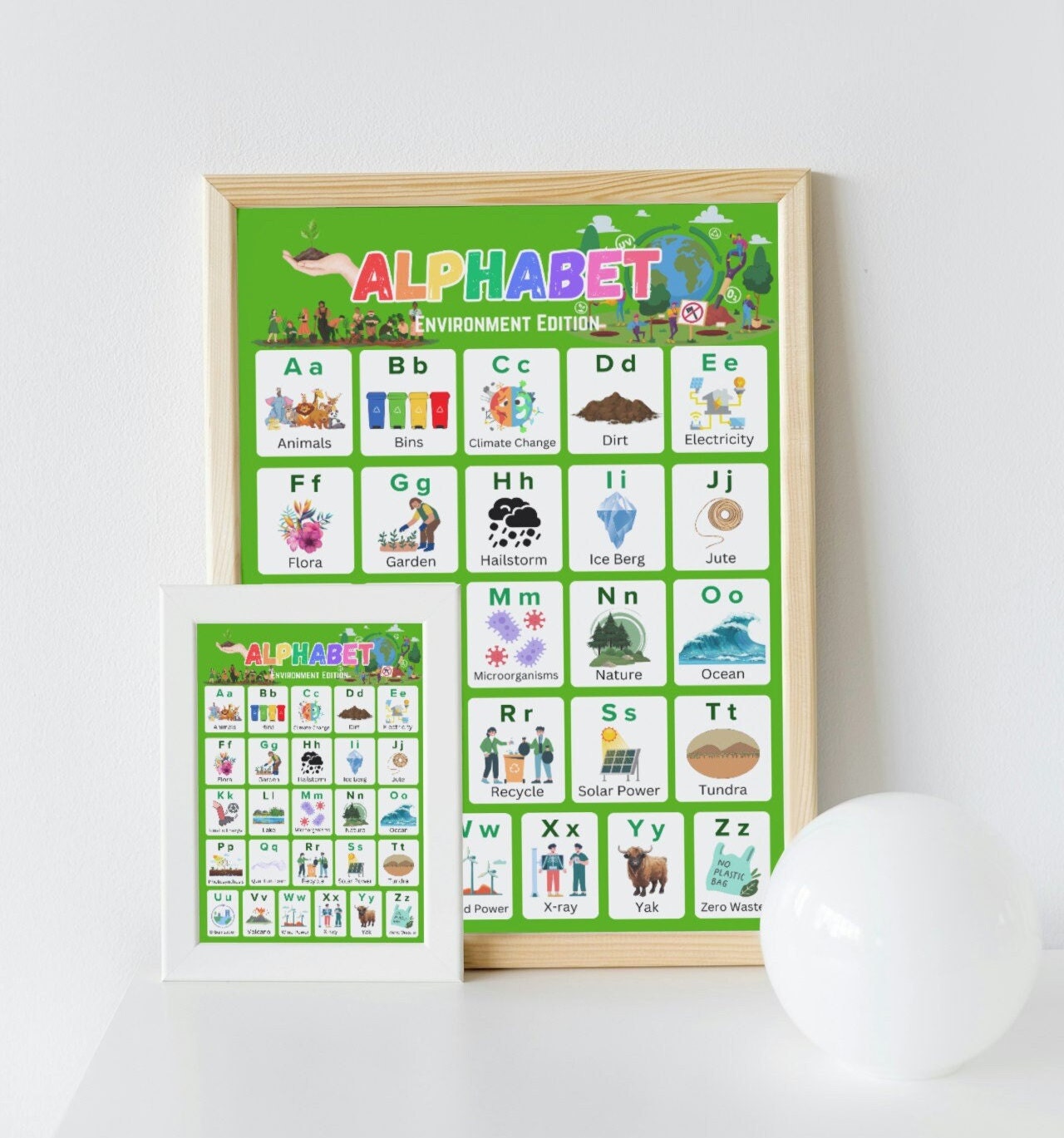 Environment Alphabet Poster Educational Wall Art Classroom Decor ...