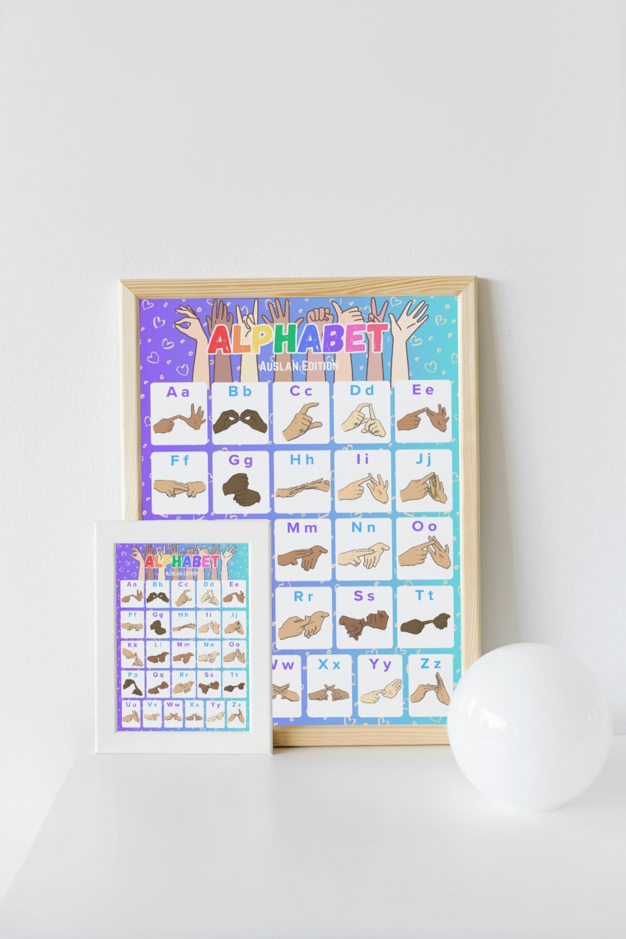 Auslan Alphabet Poster Educational Wall Art Classroom Decor Bedroom ...