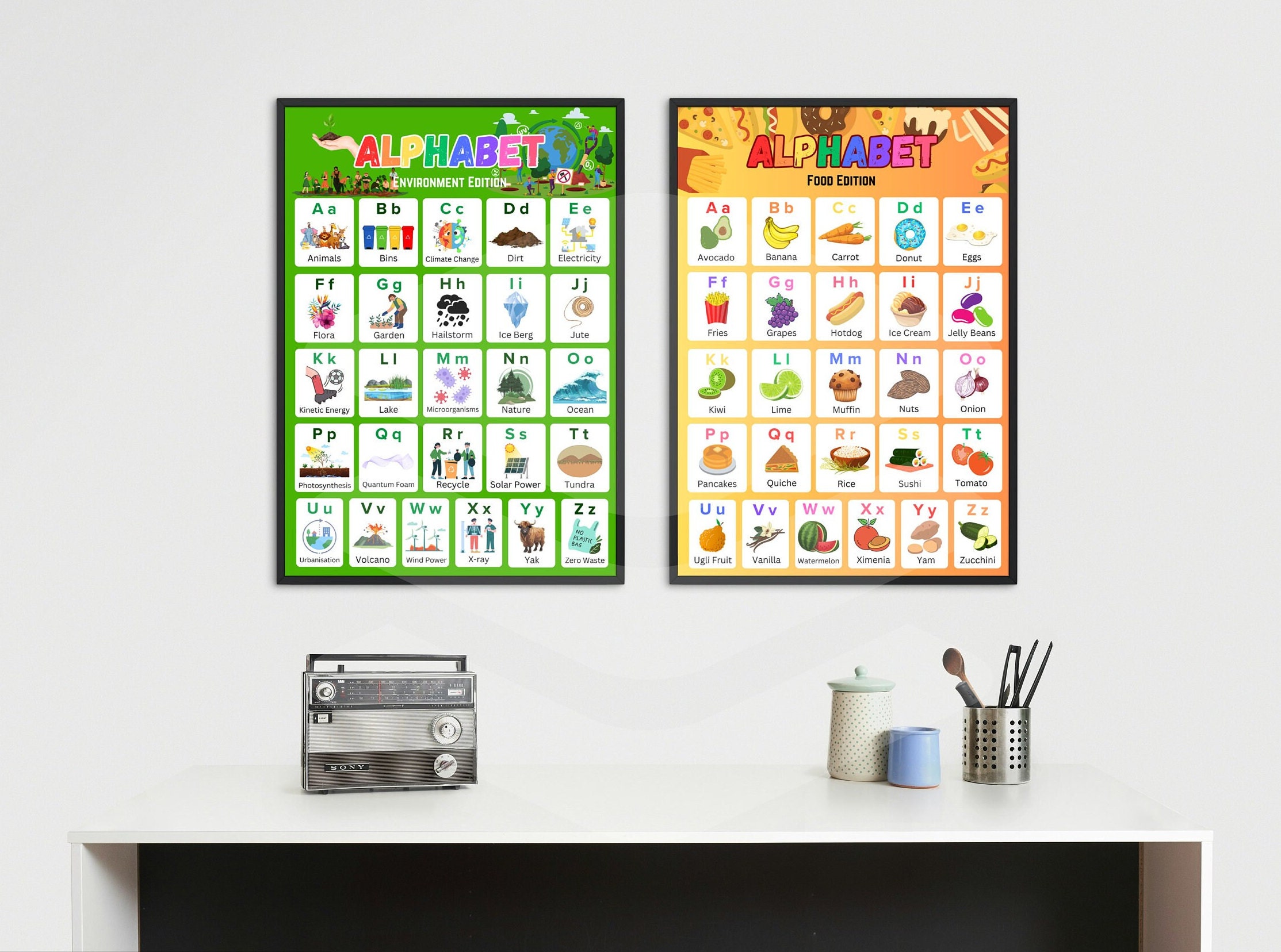 Environment Alphabet Poster Educational Wall Art Classroom Decor ...