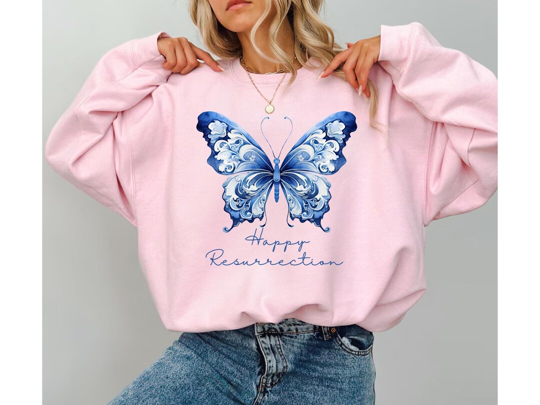 Happy Resurrection Butterfly Png Christian Blue Faith Based Png ...
